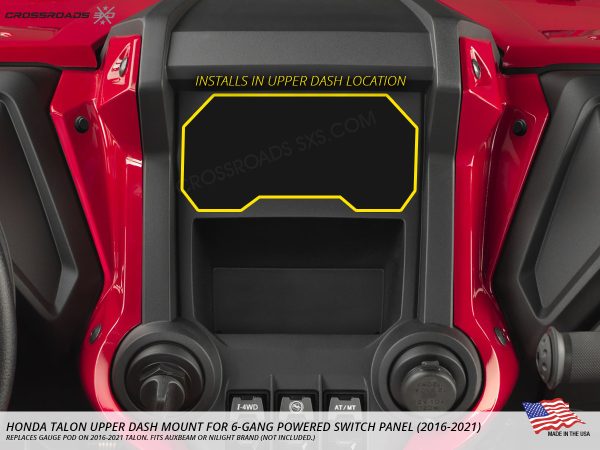 Upper Dash Mount for the Honda Talon 6-Gang Powered Switch Panel ...
