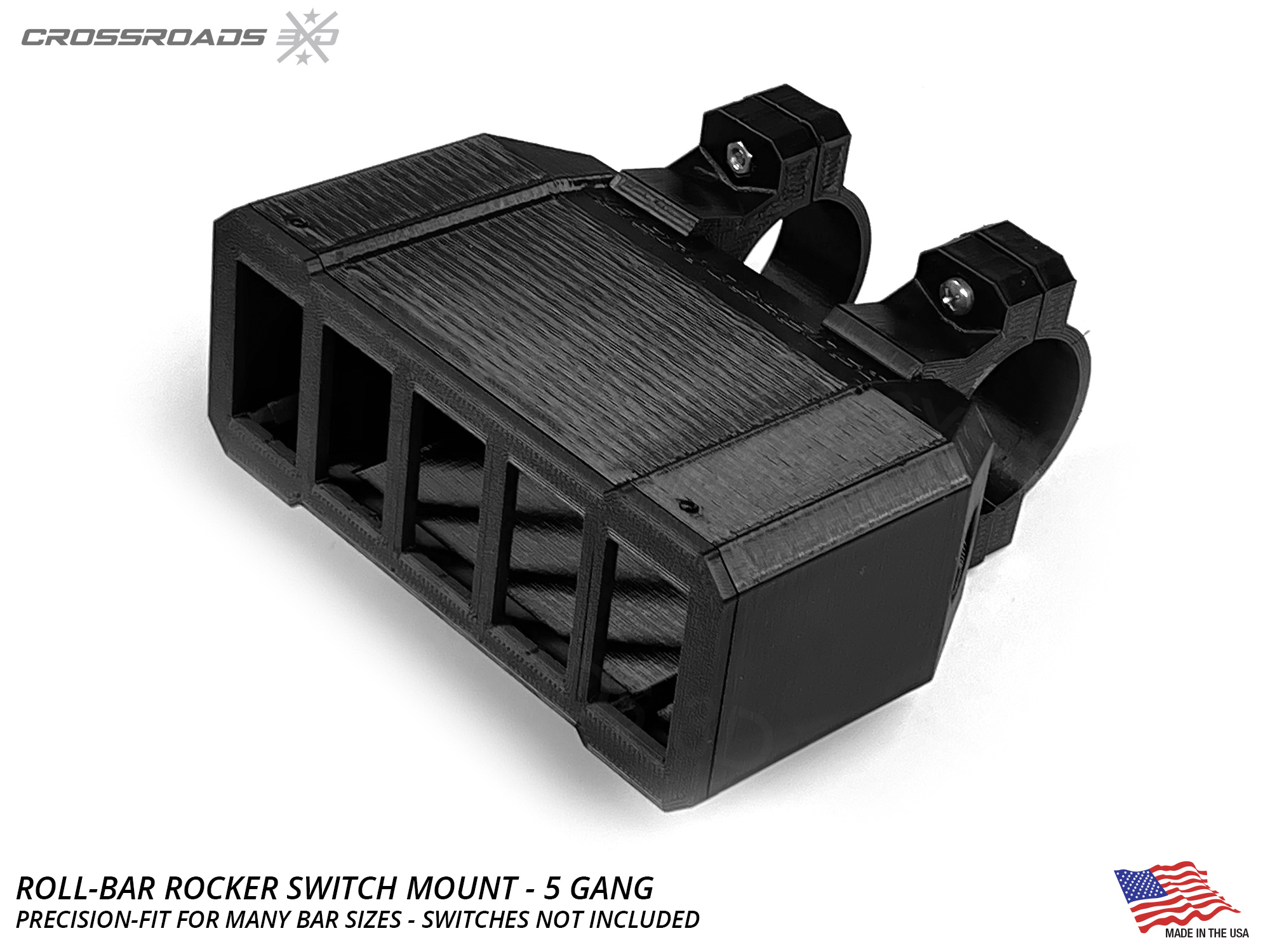 Roll-bar Rocker Switch Mount - 5-Gang - Crossroads 3D