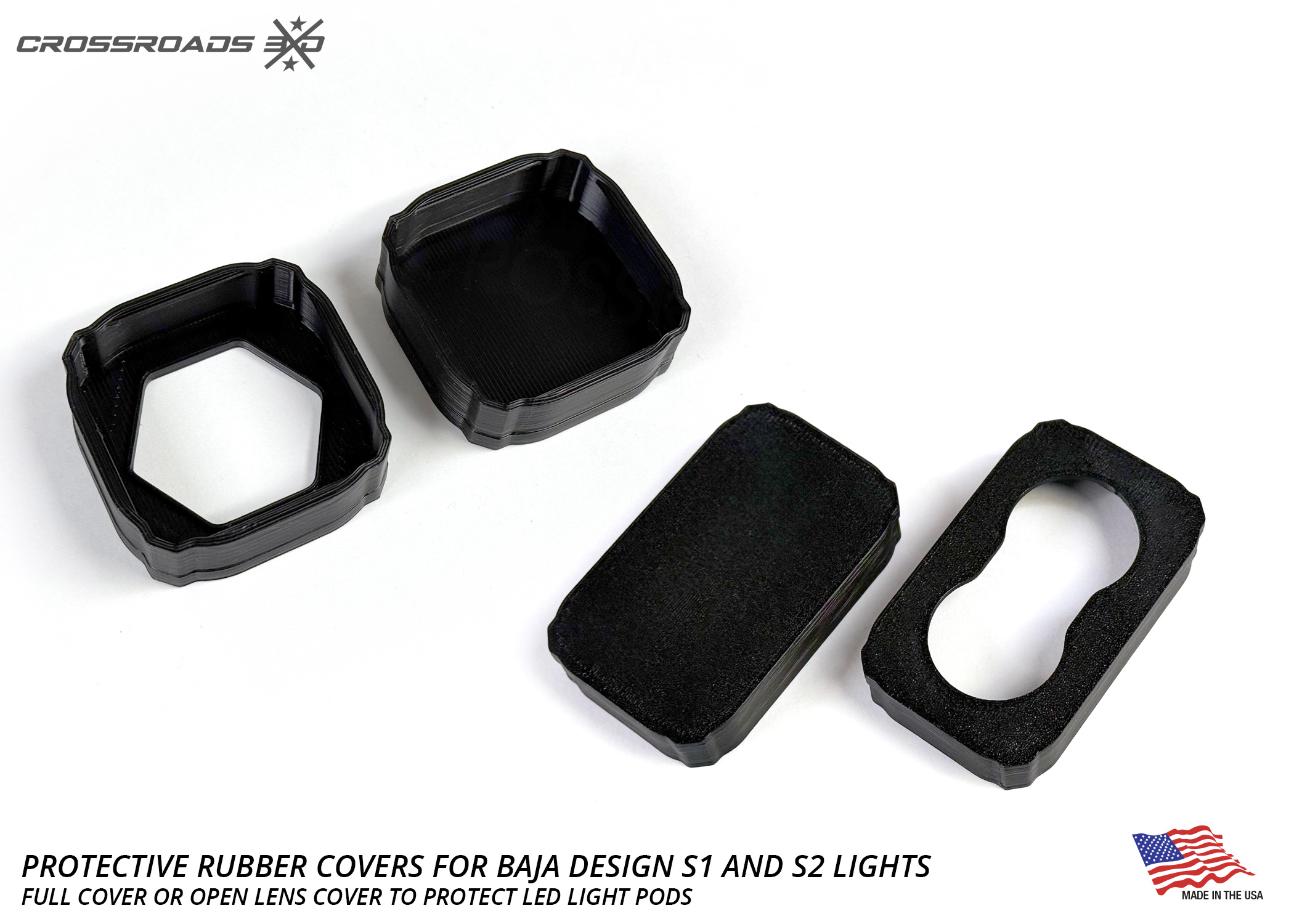 Protective Rubber Rock Guard Covers for Baja Designs S1 and S2 LED ...